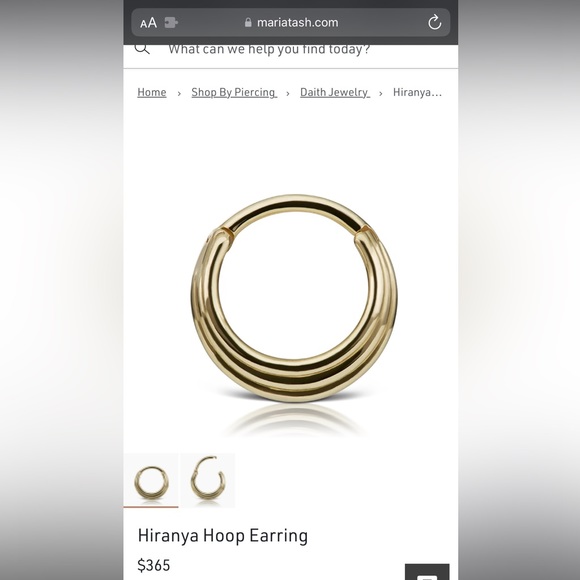 Maria Tash | Jewelry | Maria Tash Hiranya Hoop 95mm | Poshmark
